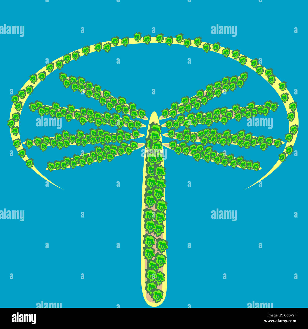 tropical island in the shape of a palm tree Stock Photo - Alamy