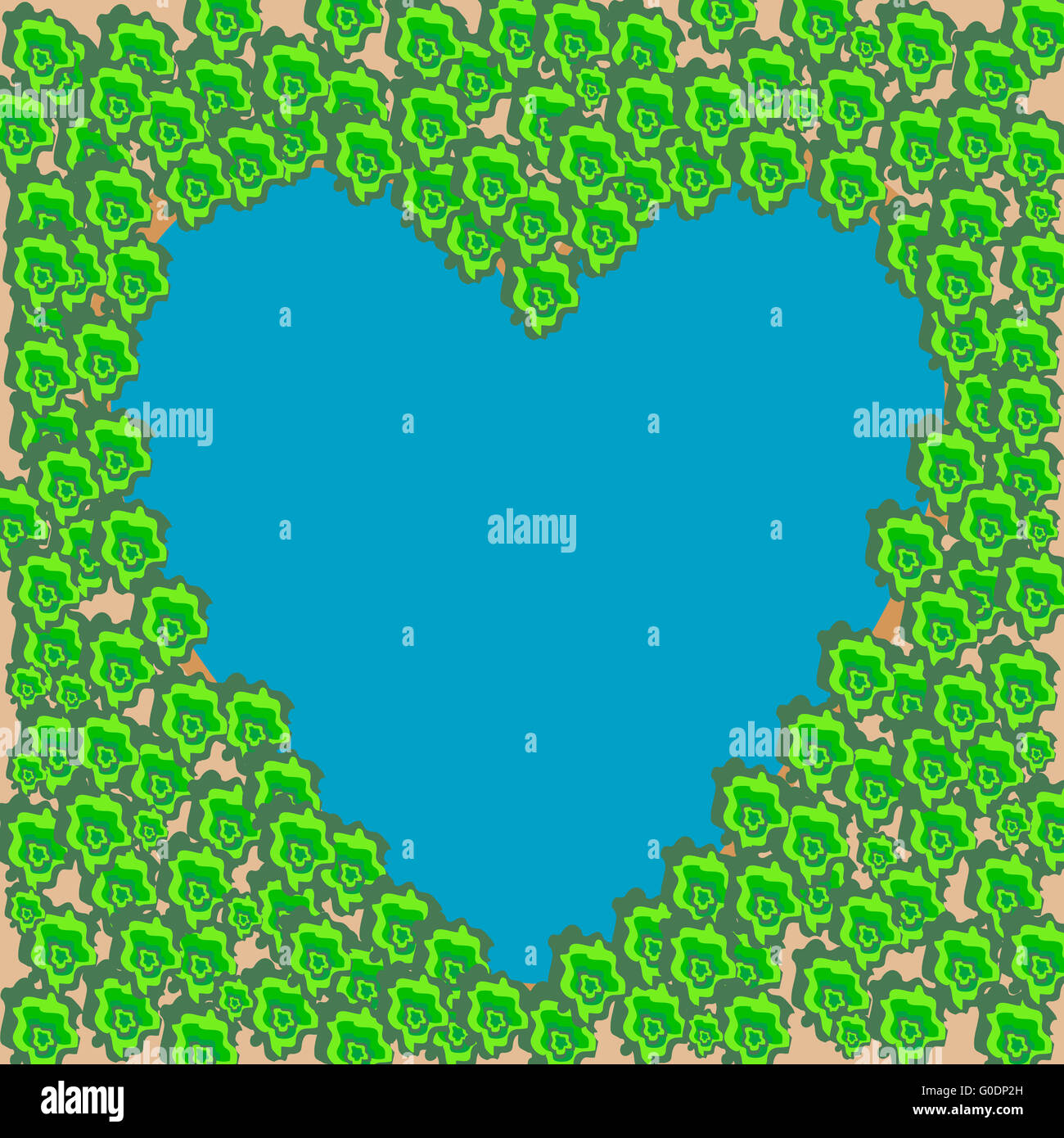 Blue lake woods shape heart Stock Photo - Alamy