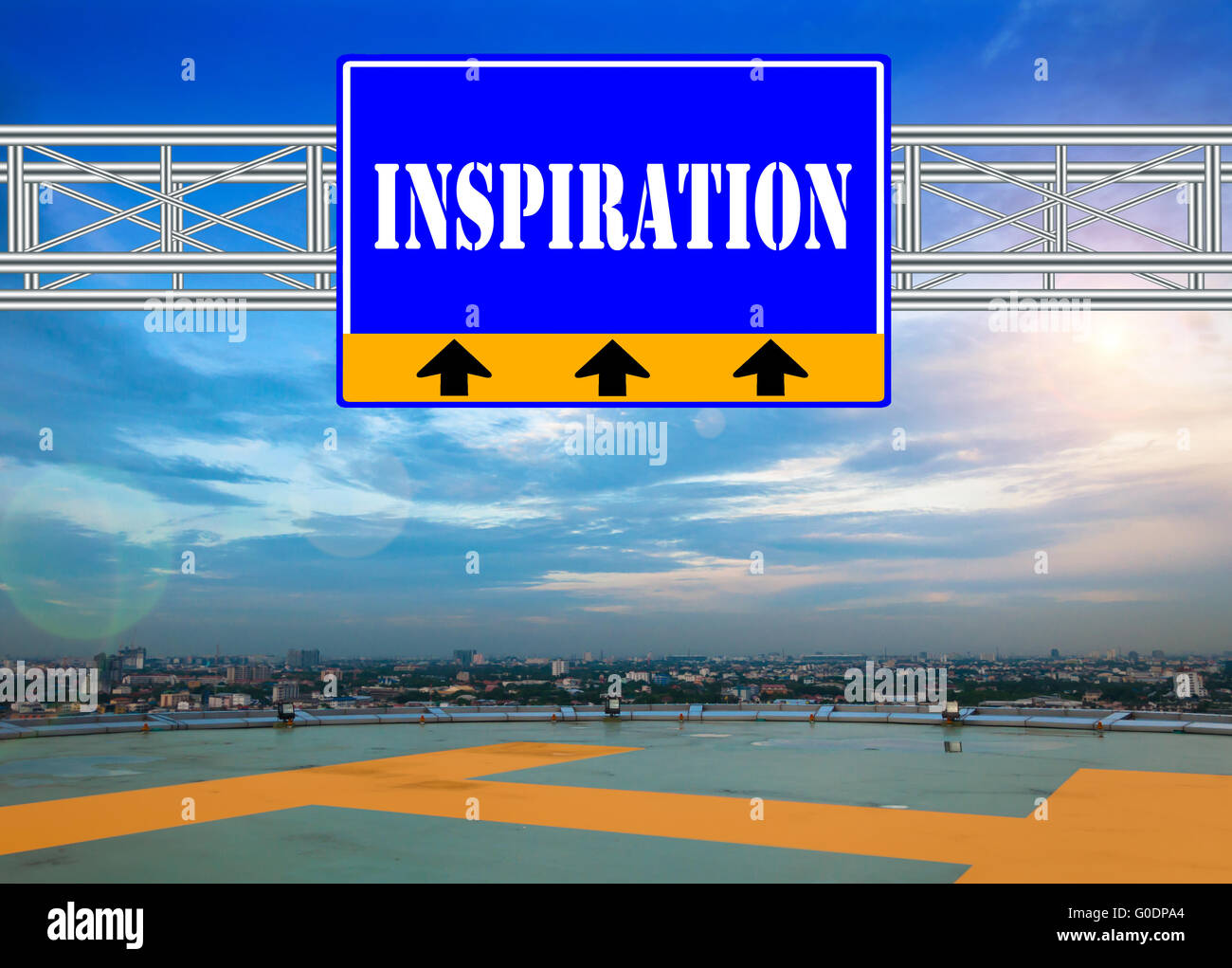 Blue Route Sign concept Stock Photo - Alamy