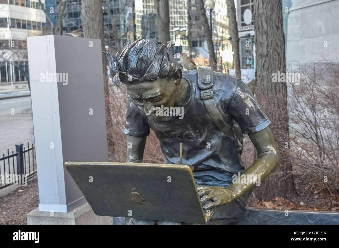 Montreal, Canada - December 27, 2015: Montreal Student Statue on ...