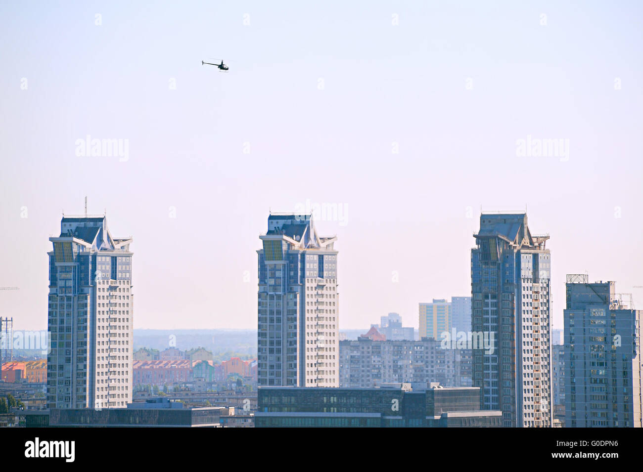 Copter over the city Stock Photo - Alamy