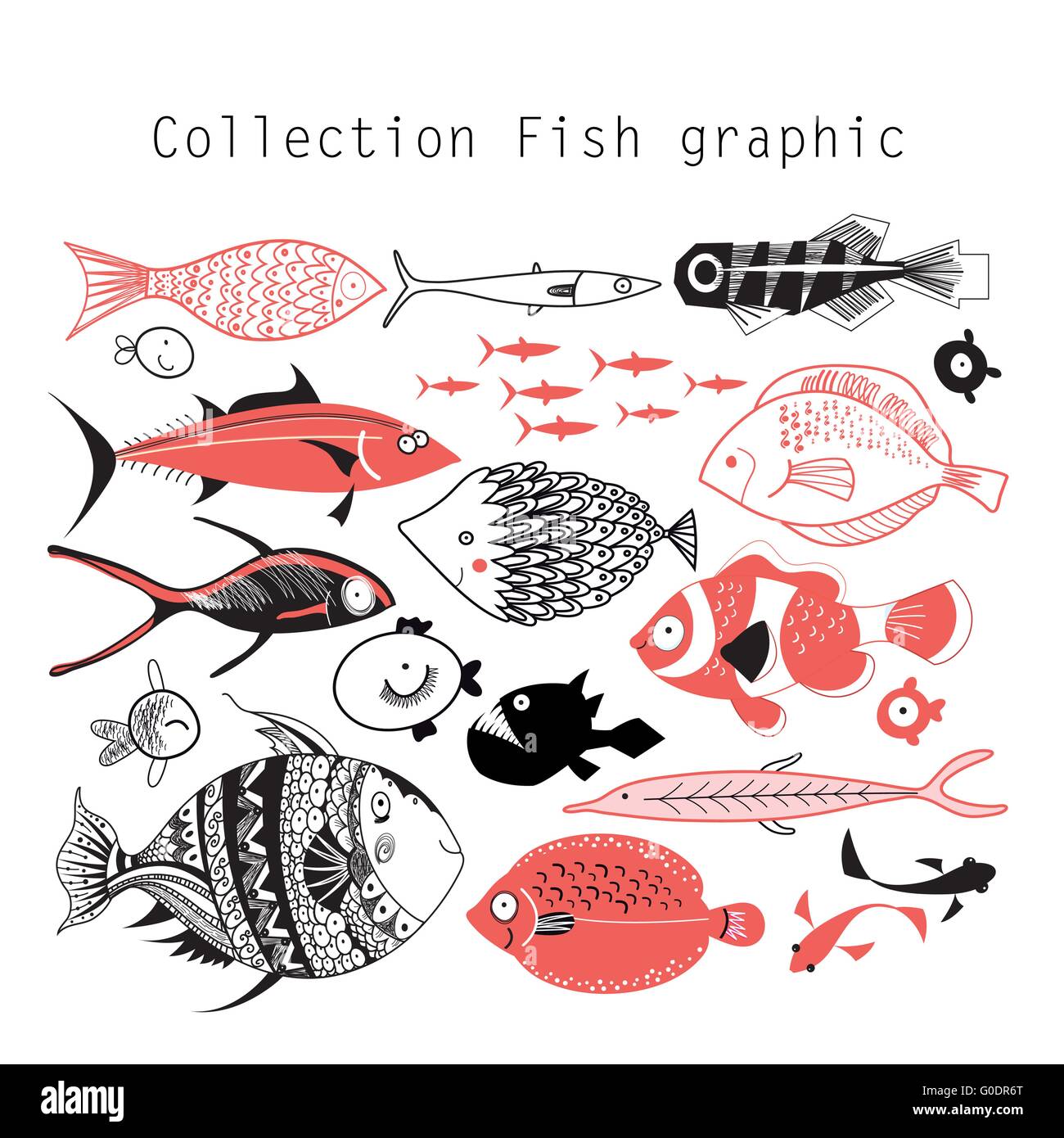 Beautiful vector illustration with sea fishes Stock Vector Image & Art ...