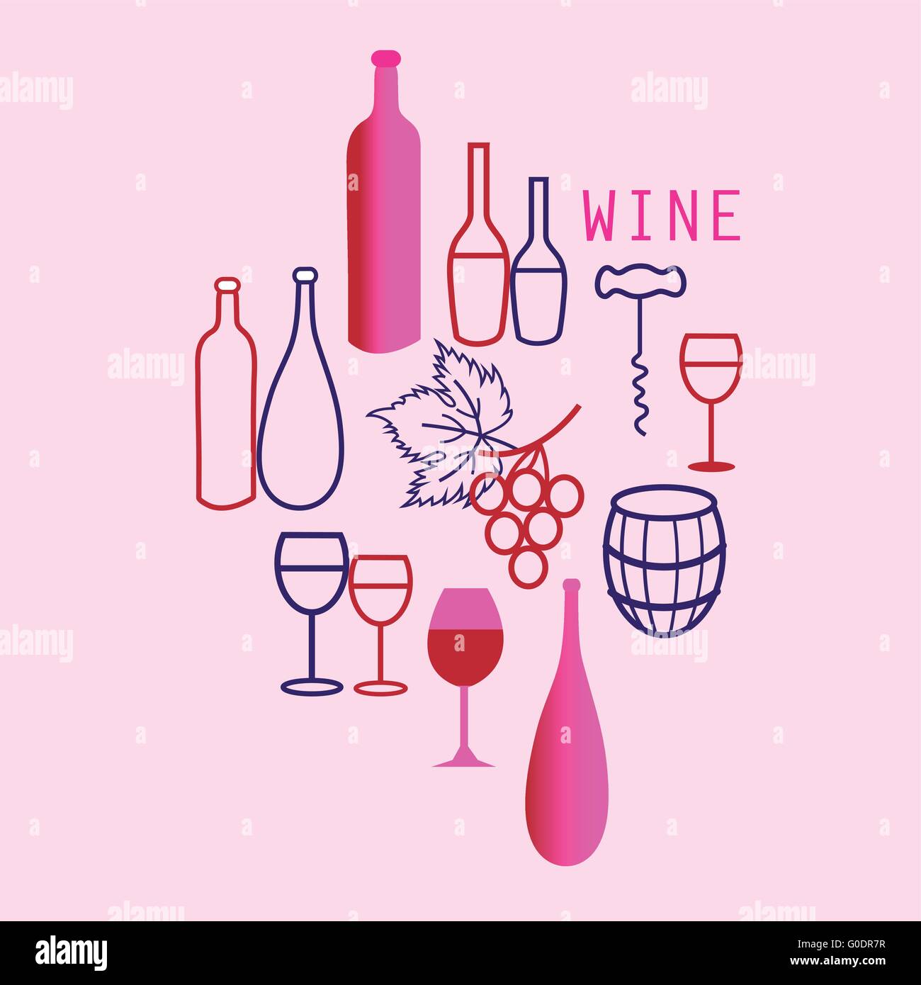 Wine elements set Stock Vector Image & Art - Alamy