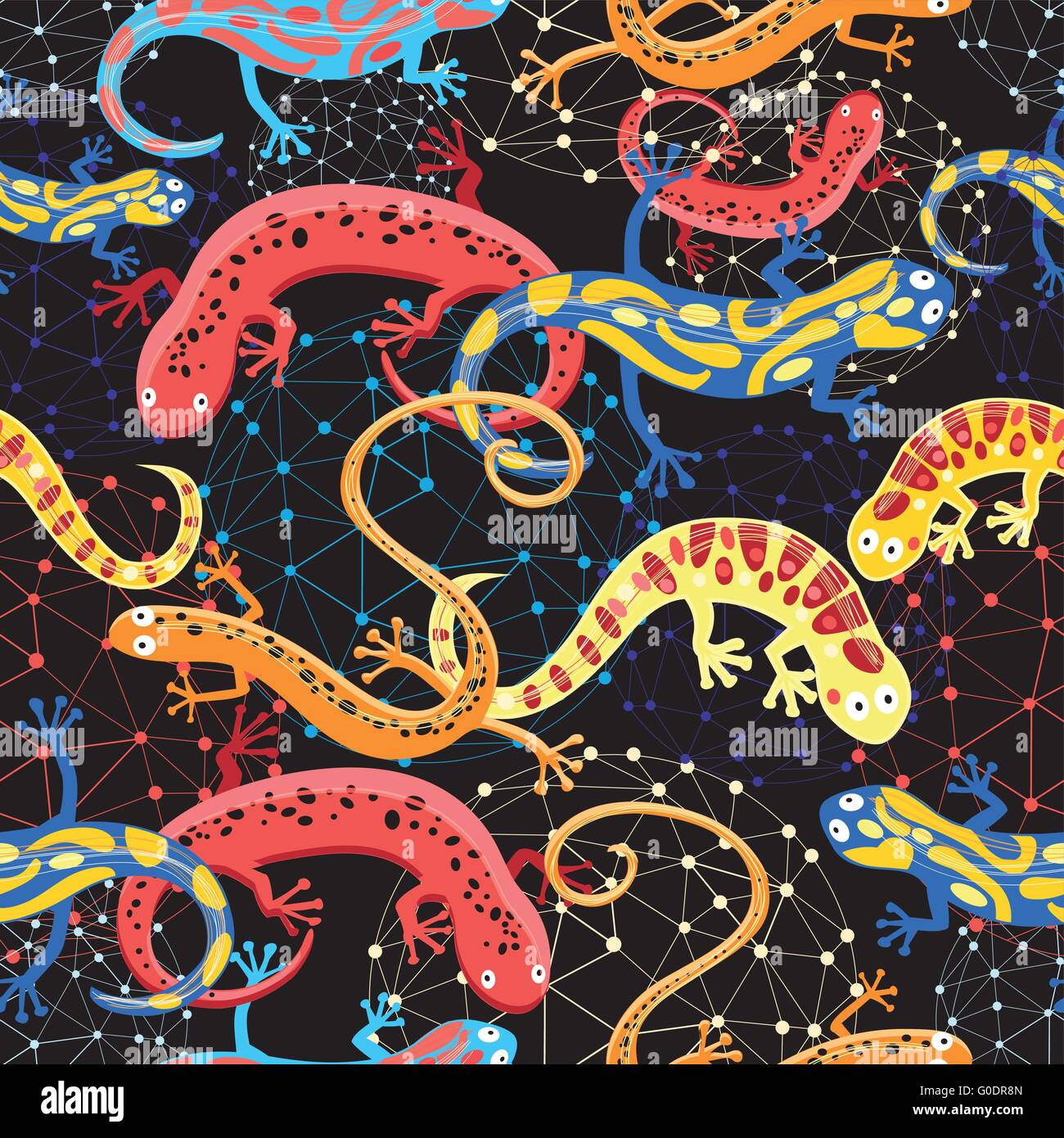 Red salamanders Stock Vector Images - Alamy