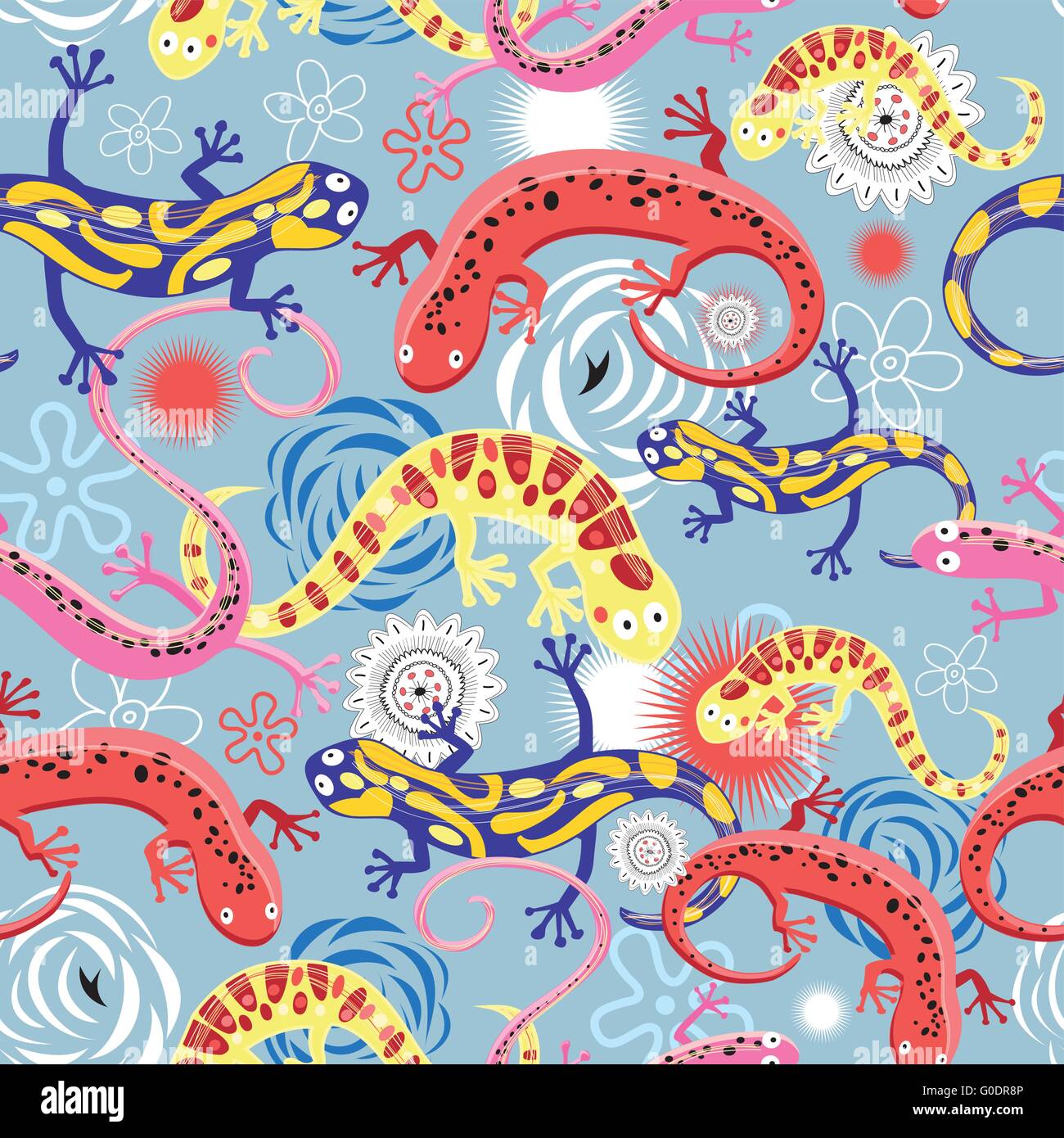 Graphic pattern beautiful salamanders Stock Vector Image & Art - Alamy