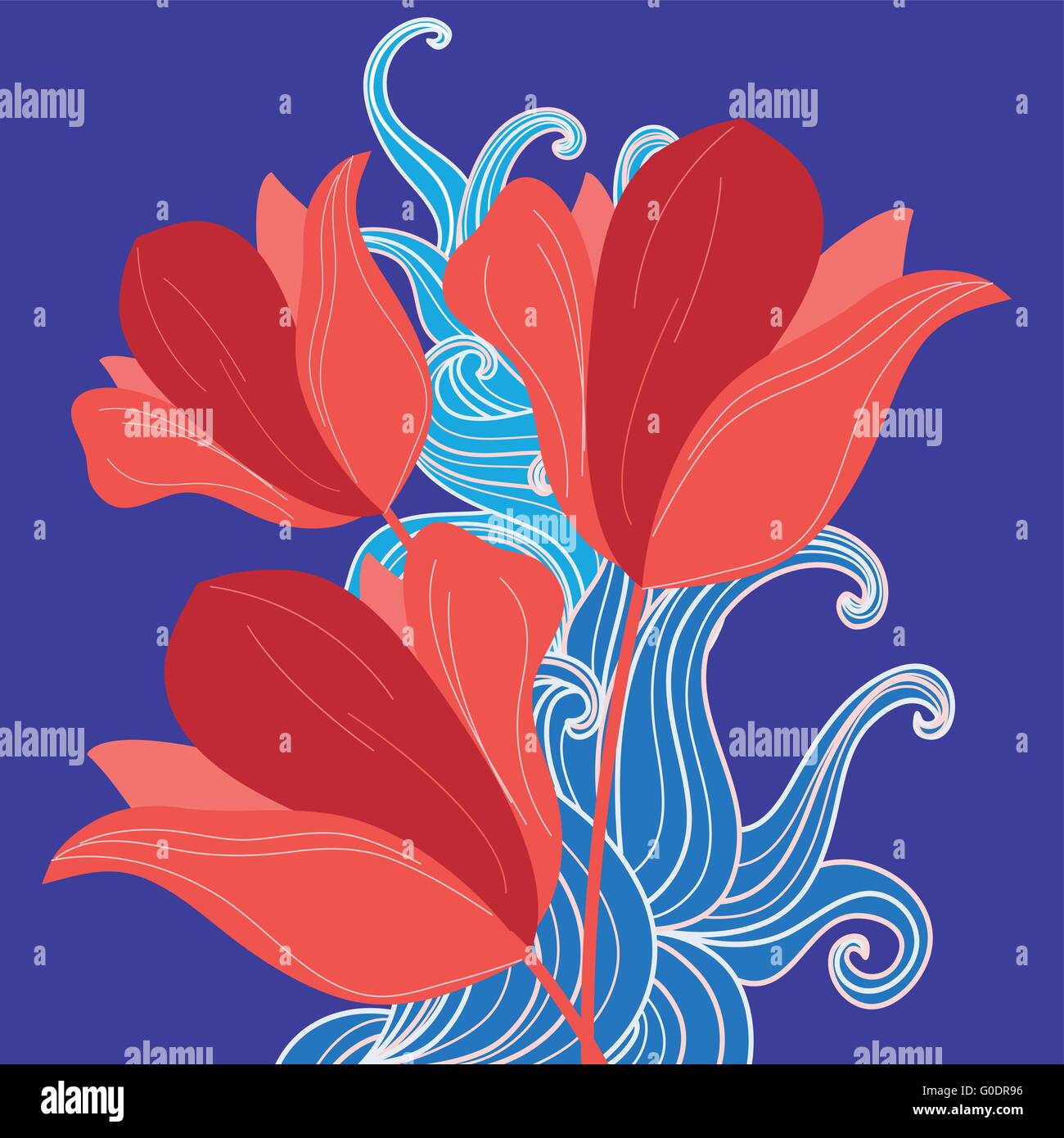 Bright spring bouquet tulips Stock Vector Images - Alamy