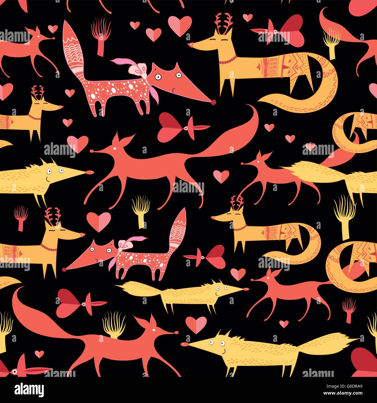 pattern of foxes Stock Vector Image & Art - Alamy