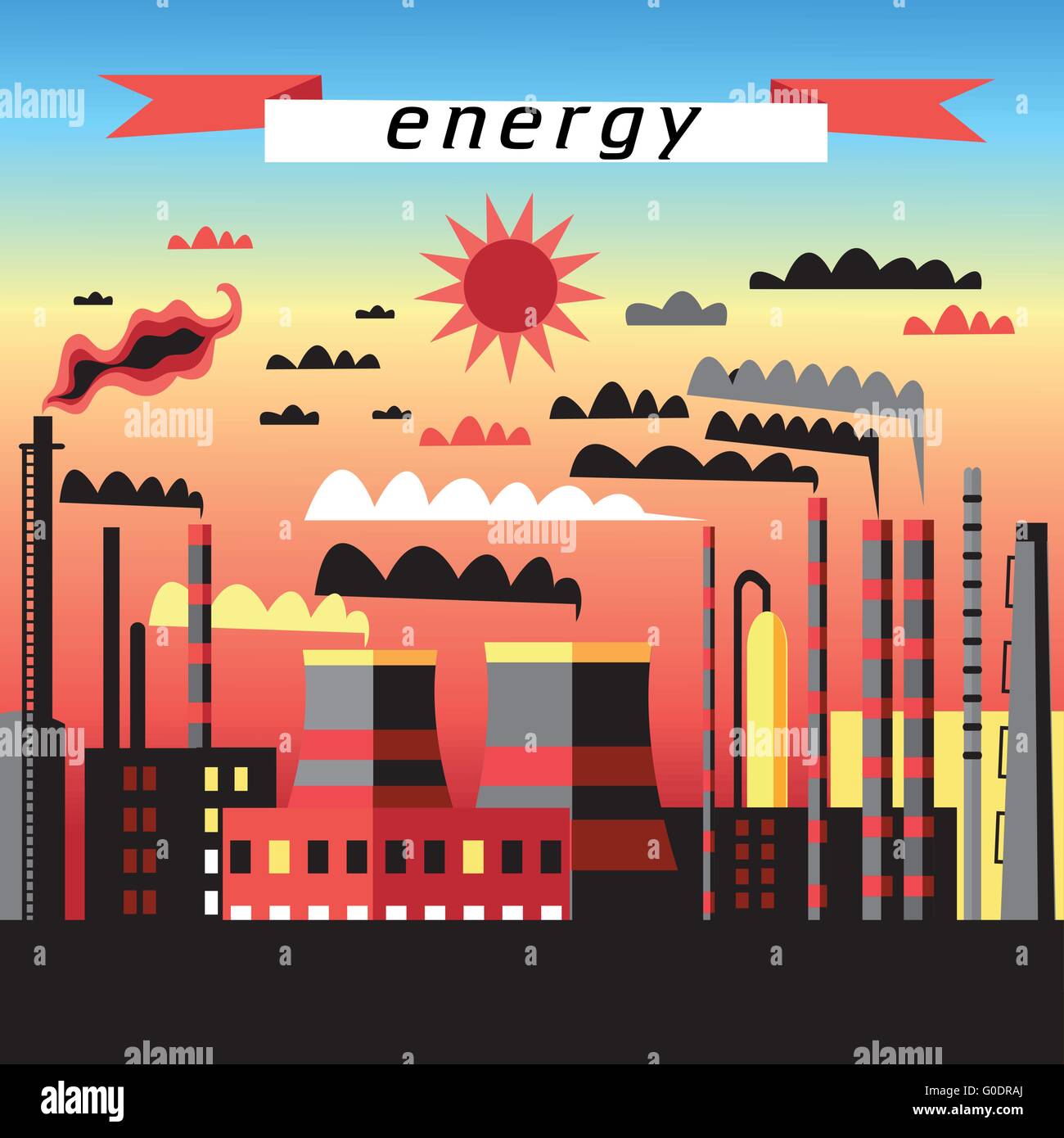 Thermal power stations Stock Vector Images - Alamy