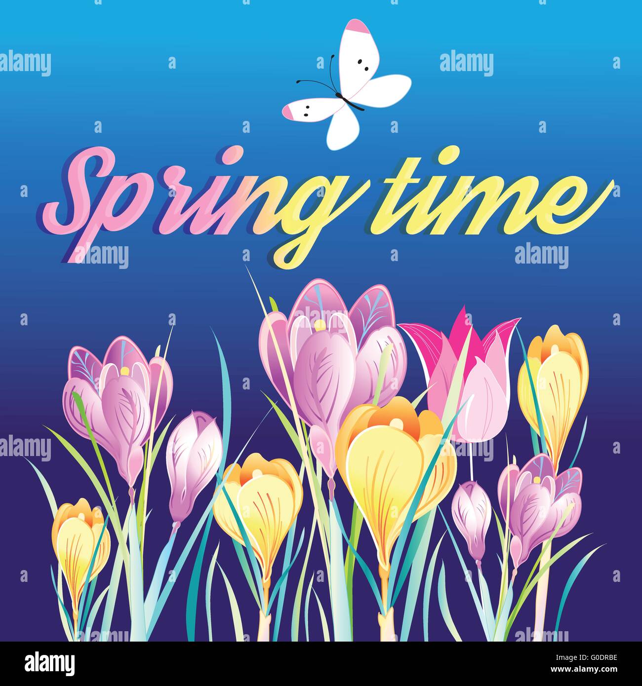 spring background with crocuses Stock Vector Image & Art - Alamy