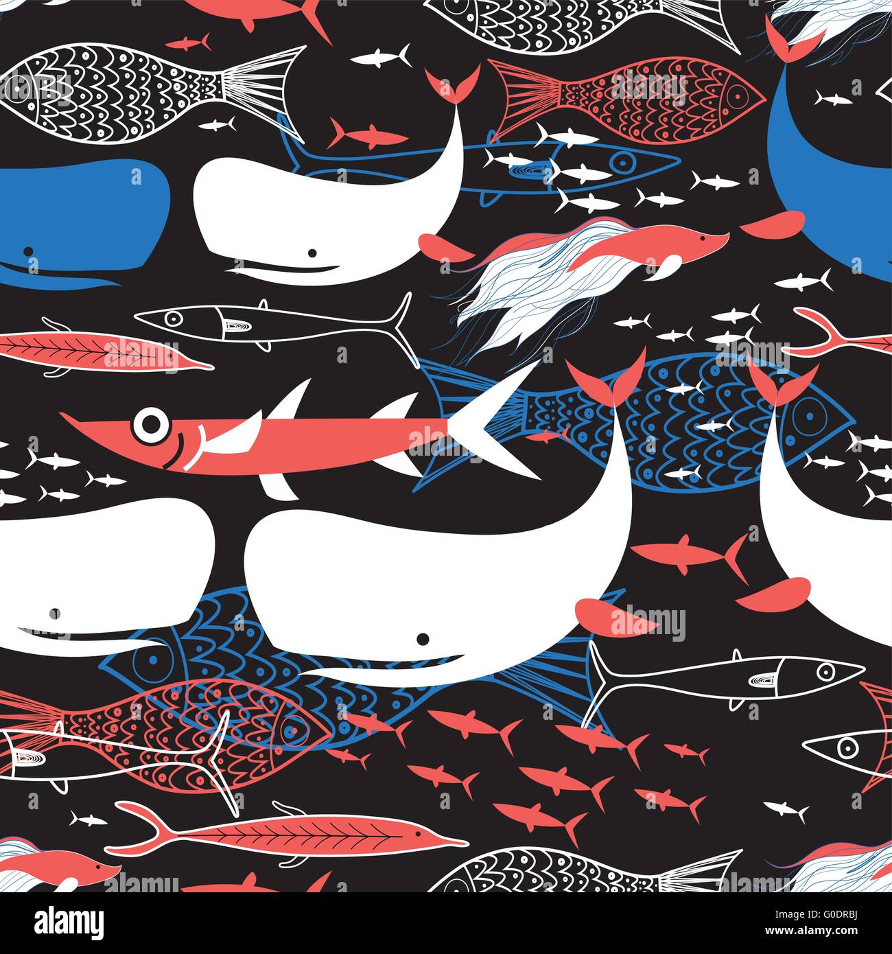 Seamless pattern of bright fish Stock Vector Image & Art - Alamy