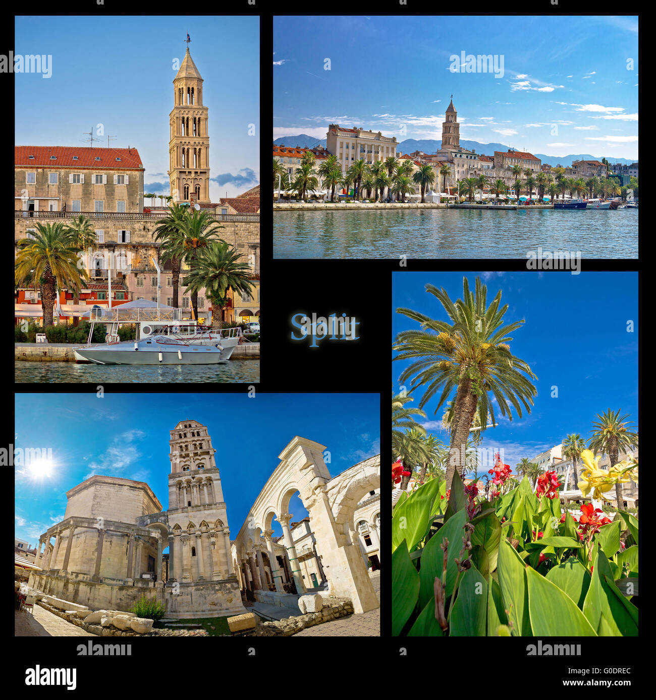 City of Split nature and architecture collage Stock Photo - Alamy