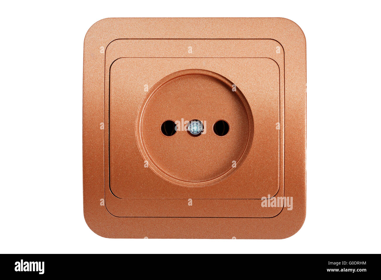 brown electric socket isolated on a white background Stock Photo - Alamy