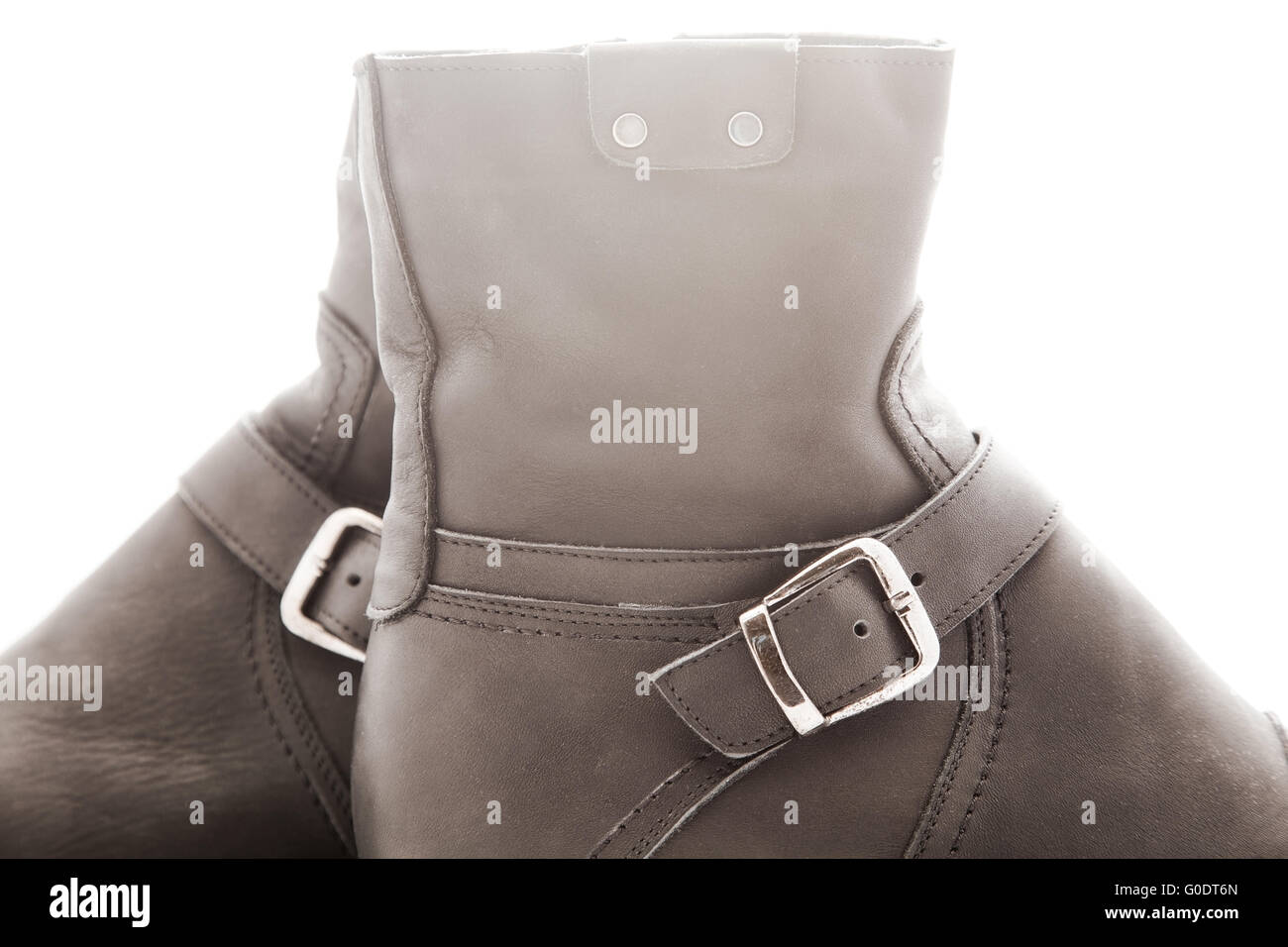 Men's winter boots with zipper and locking buckle Stock Photo - Alamy