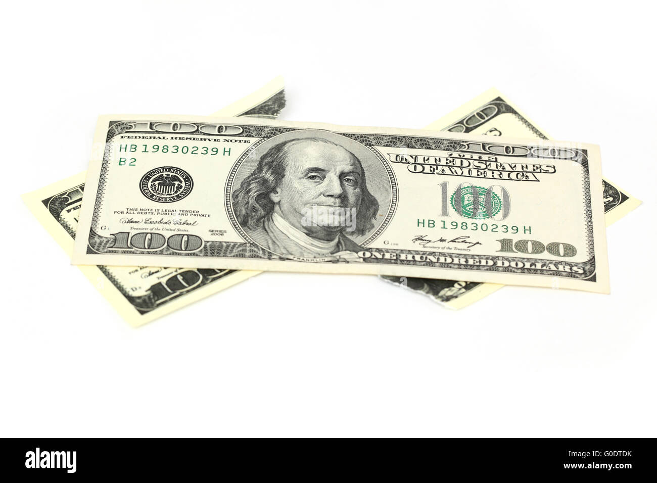 Torn hundred dollar bill hi-res stock photography and images - Alamy