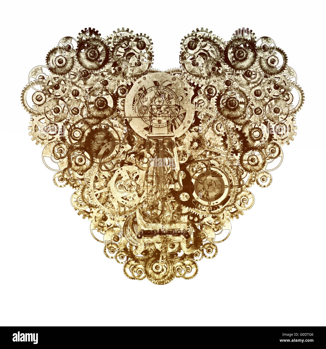 Gears forming a heart Stock Photo - Alamy