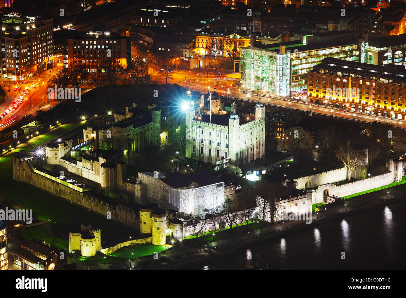 Aerial overview of London city with the Tower fort Stock Photo - Alamy