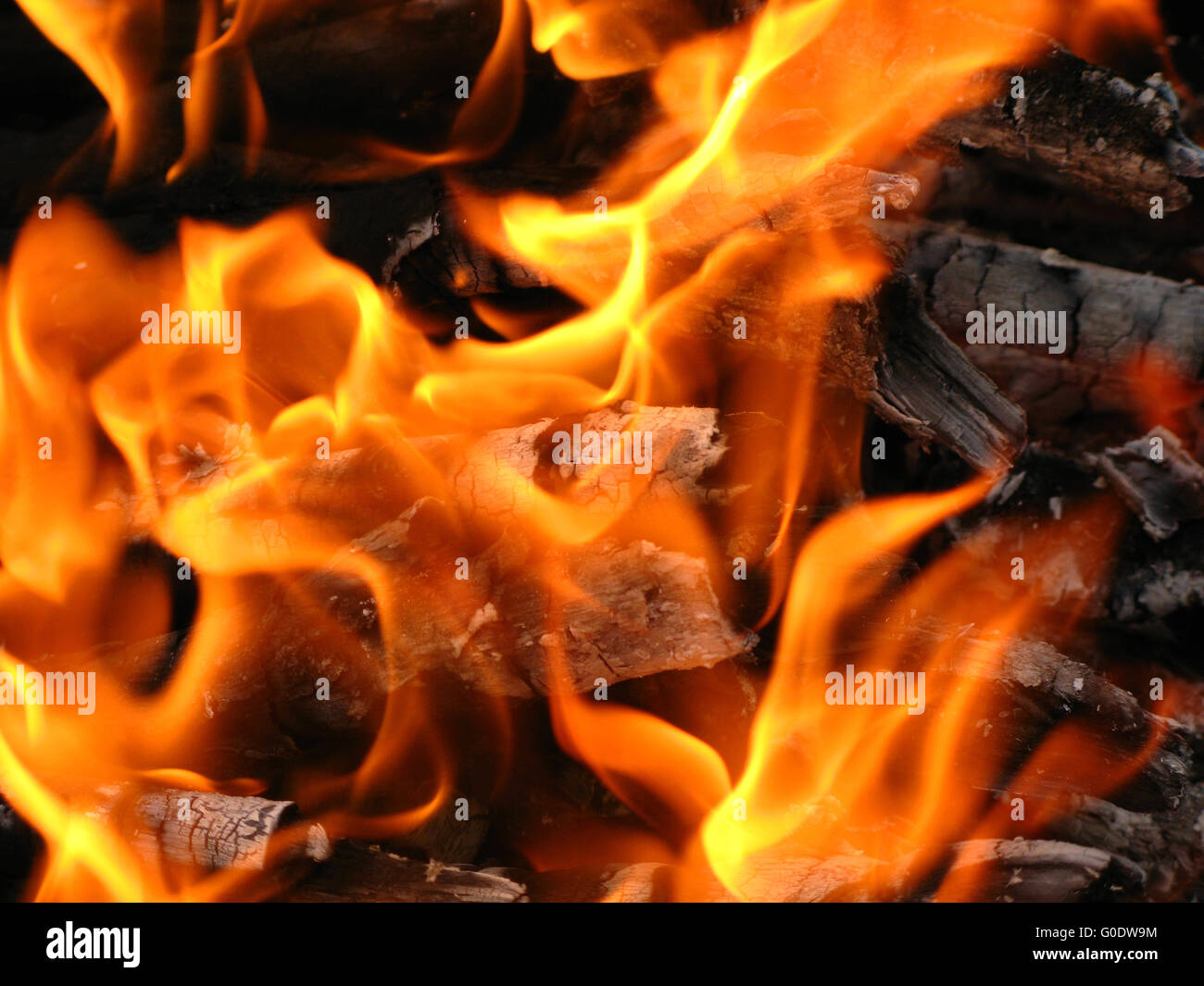 Burning flame of the campfire Stock Photo - Alamy