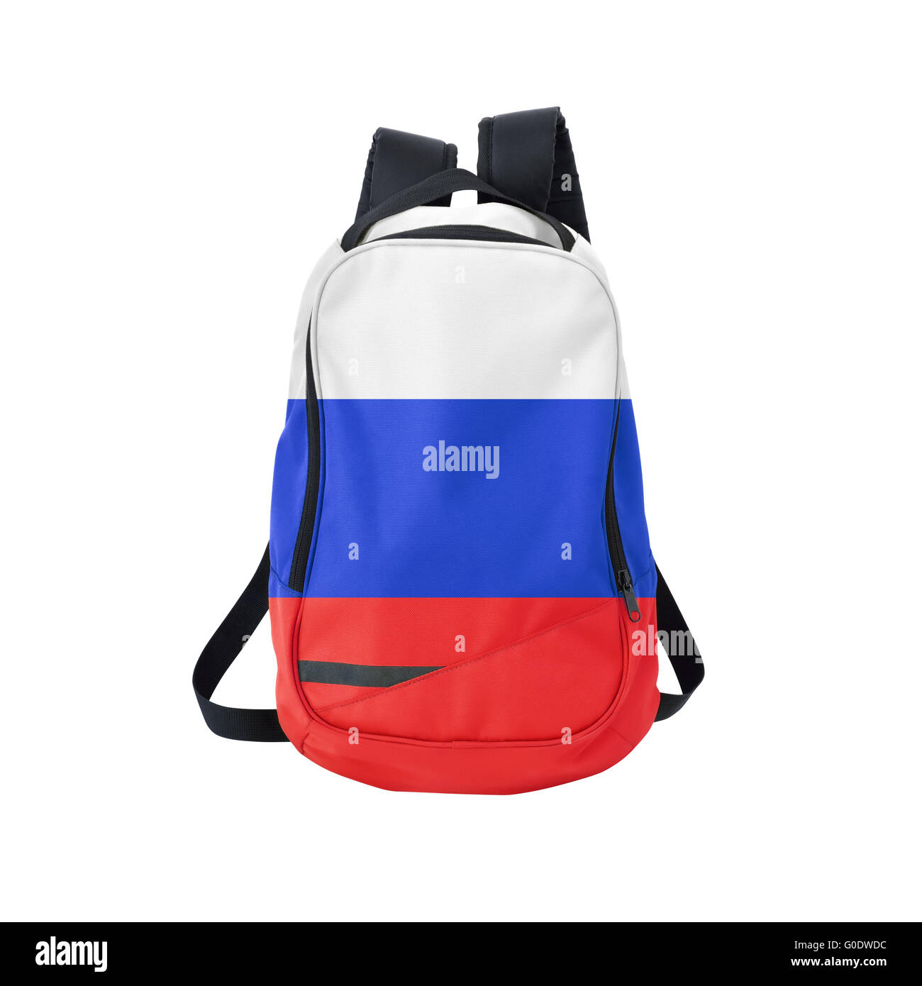 Russia flag backpack isolated on white Stock Photo - Alamy