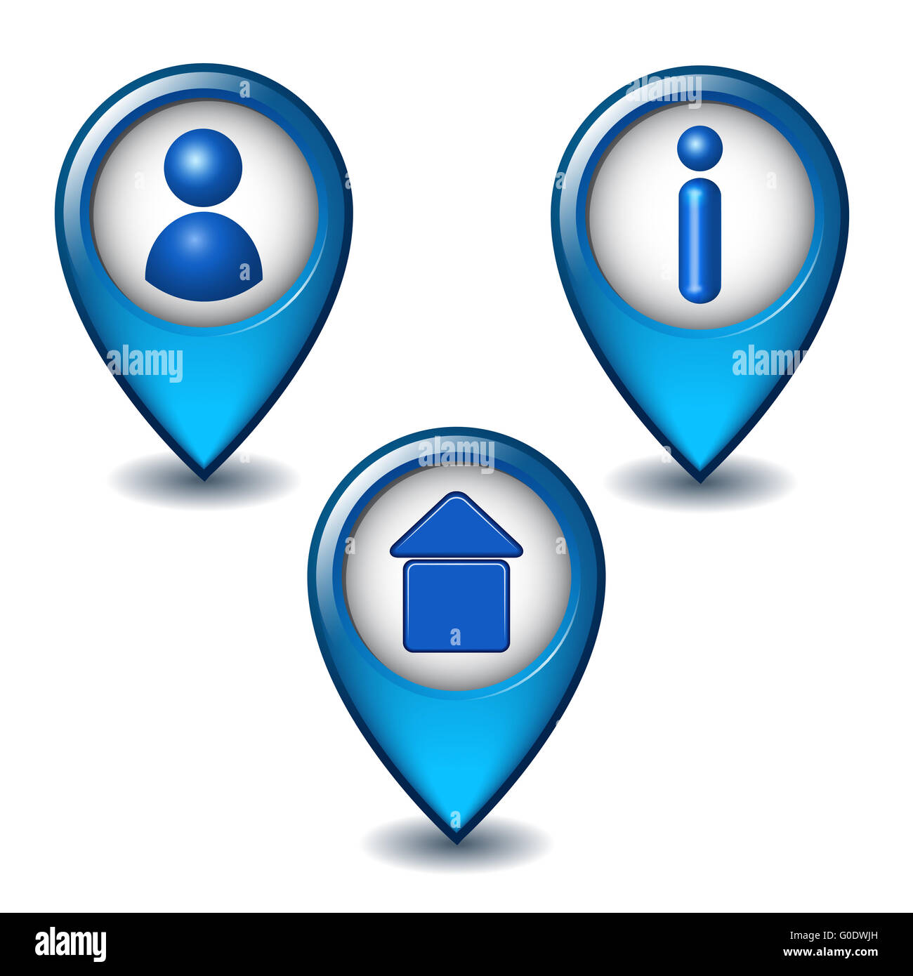 Blue map point symbol Cut Out Stock Images & Pictures - Alamy