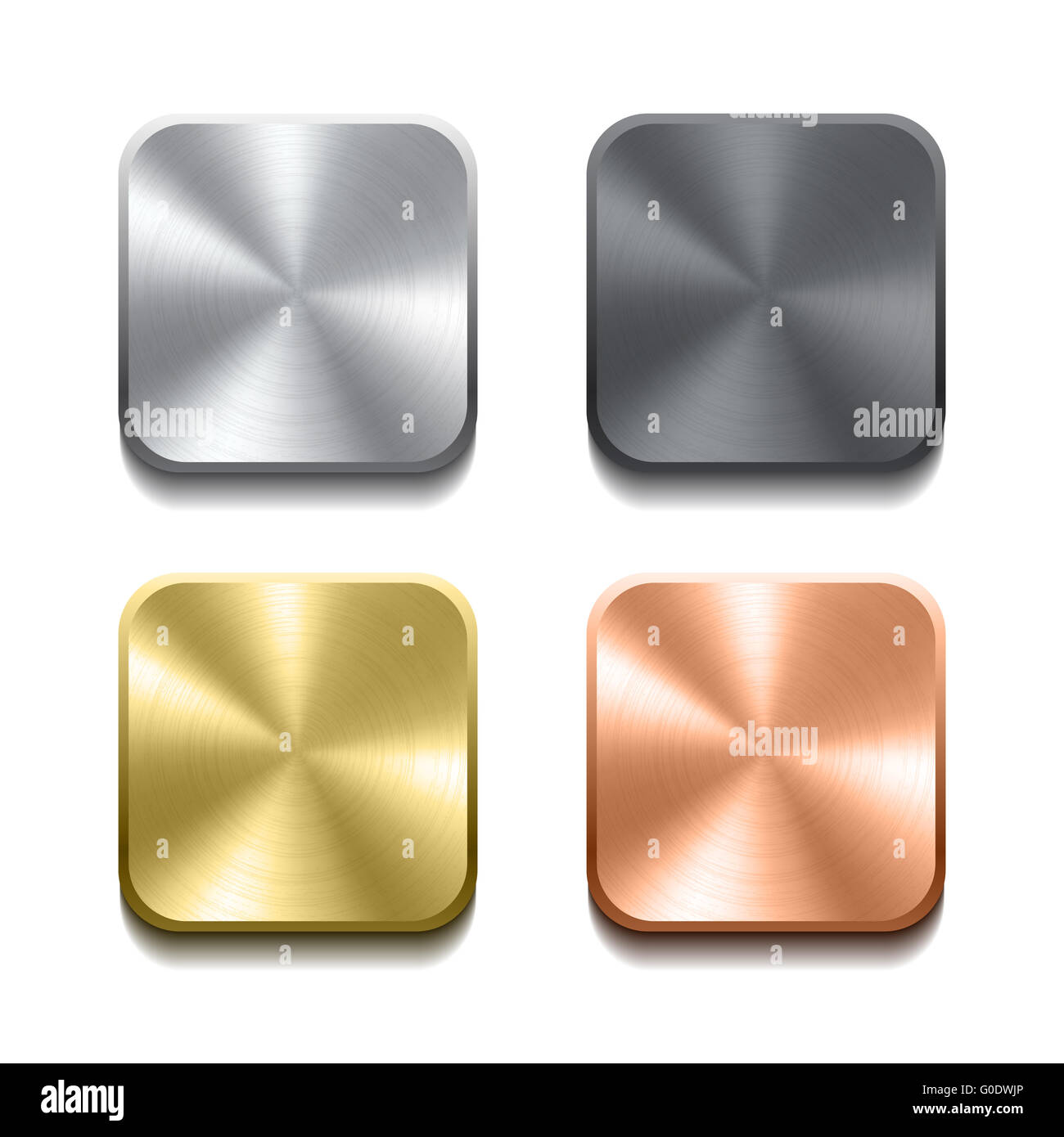 Realistic metal buttons Stock Photo - Alamy