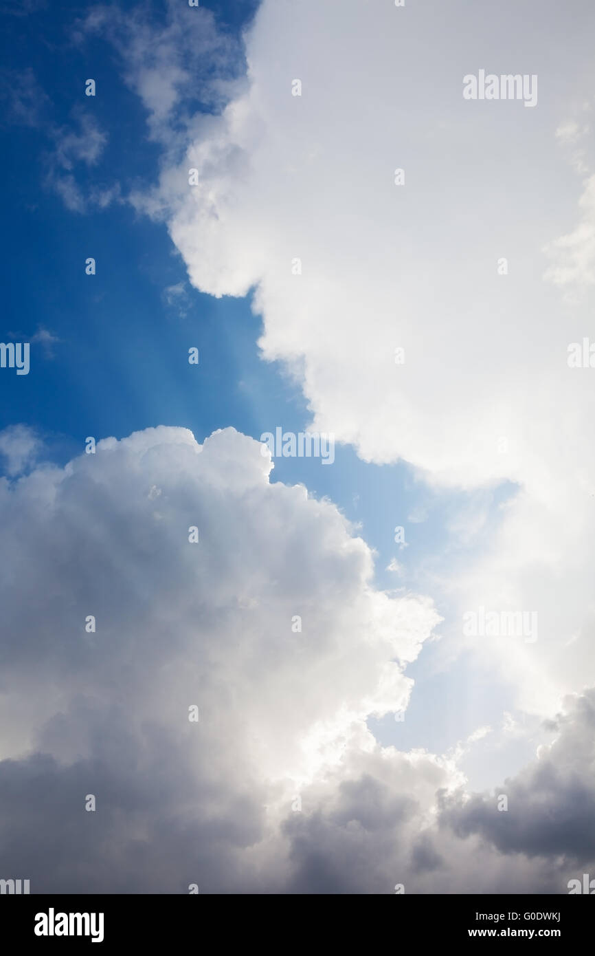 beautiful sky background with clouds and rays Stock Photo - Alamy