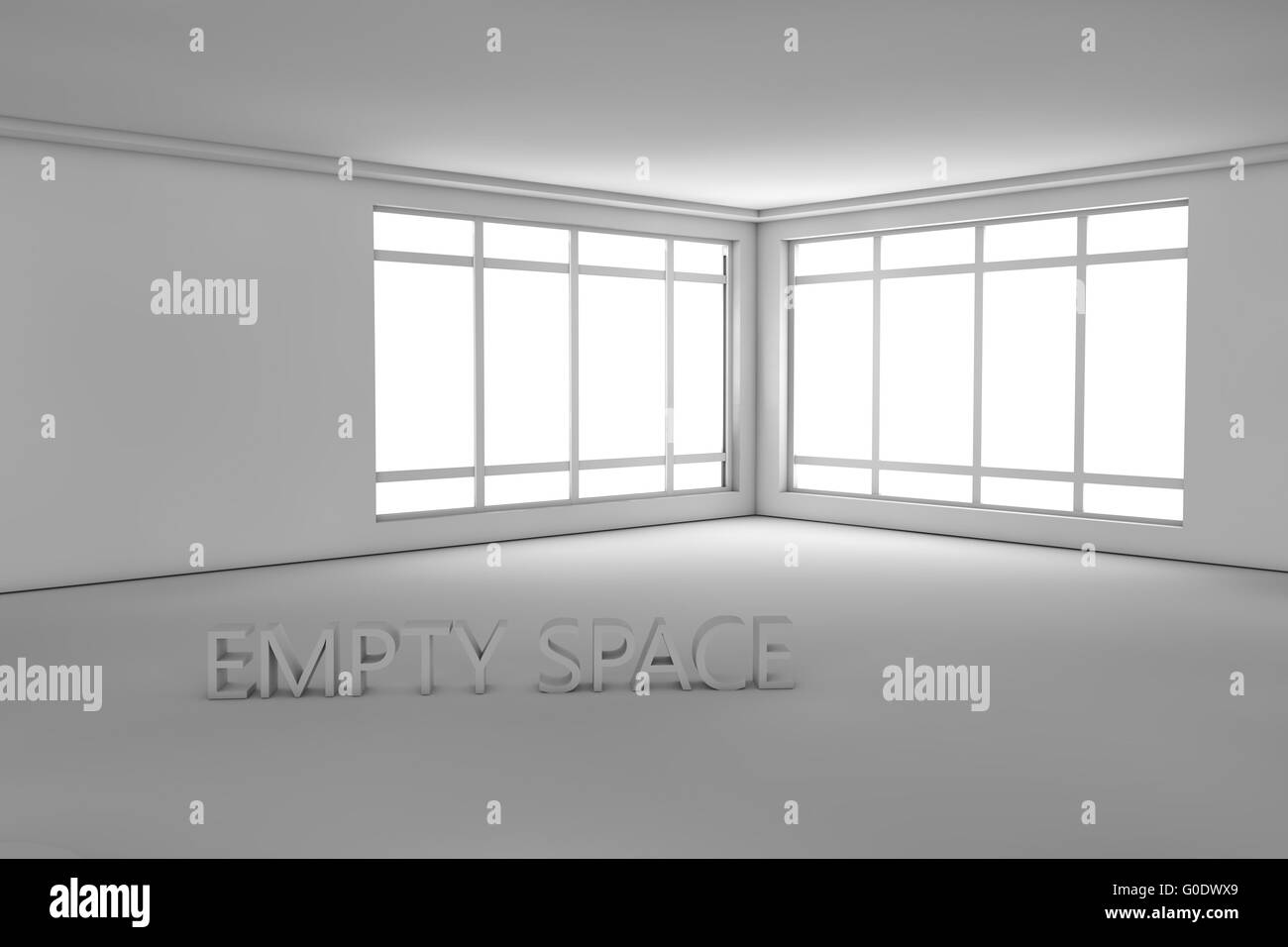 3d white empty room Black and White Stock Photos & Images - Alamy