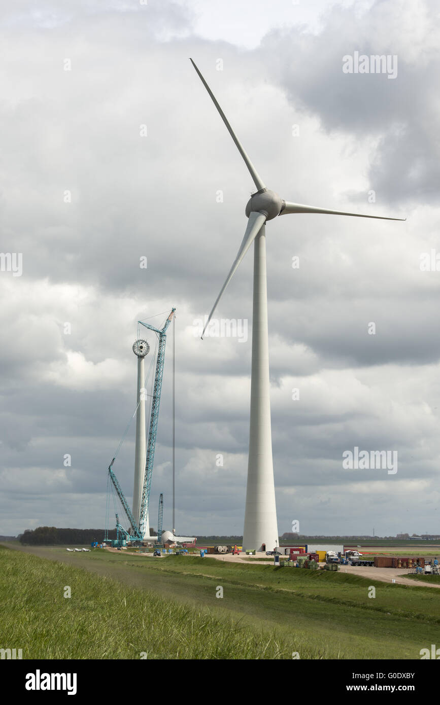 Construction of a modern windmill Stock Photo - Alamy