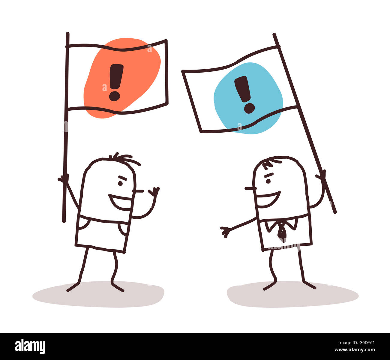 cartoon men with different opinions Stock Photo - Alamy