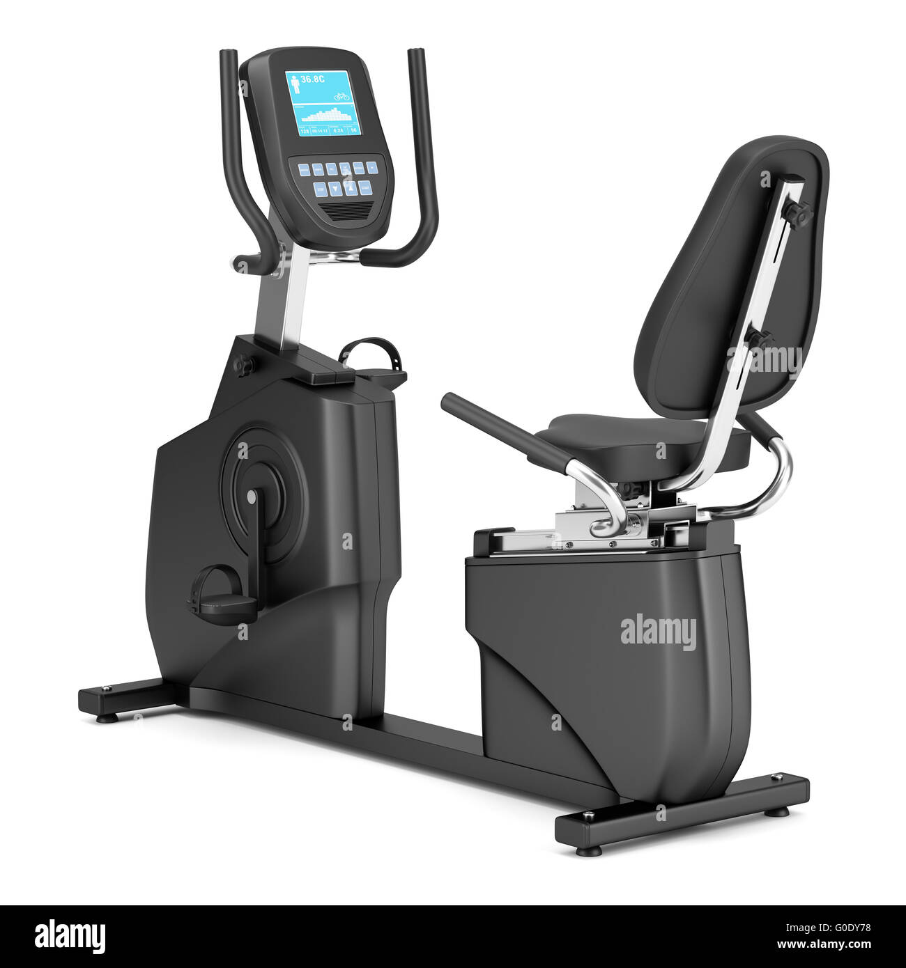 stationary exercise horizontal bike isolated Stock Photo - Alamy