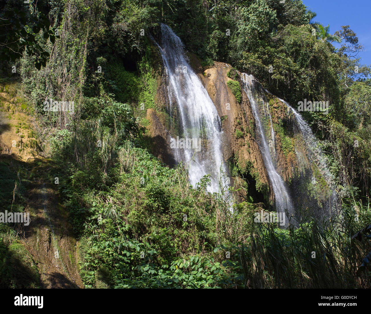 Waterfall with pool in Cuba Stock Photo - Alamy