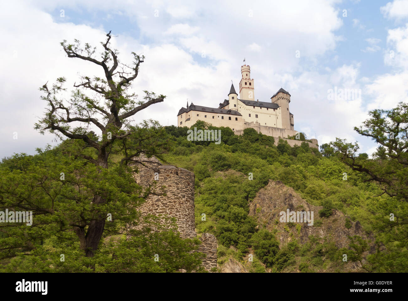 Marksburg Castle at the River Rhine in Germany Stock Photo - Alamy
