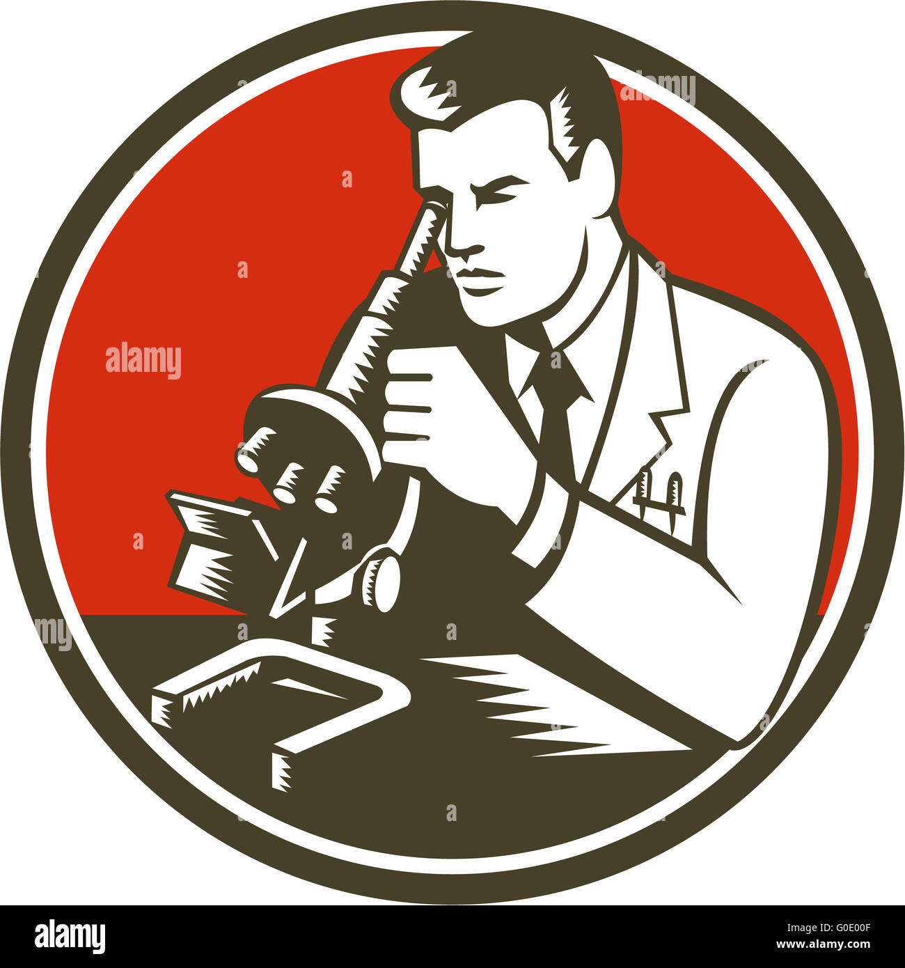 Scientist Lab Researcher Chemist Microscope Retro Stock Photo - Alamy