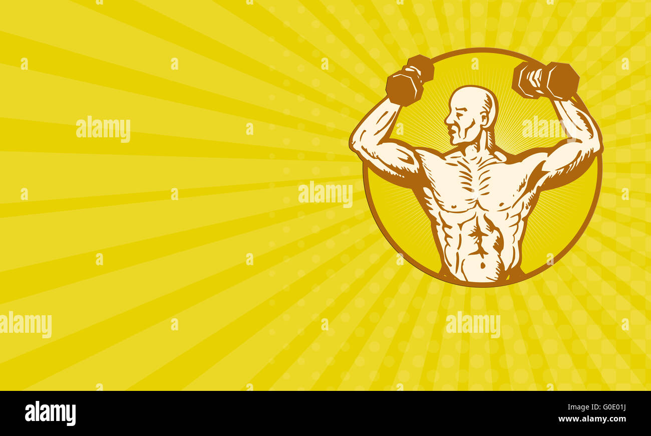 Business card male human anatomy body builder flexing muscle Stock ...