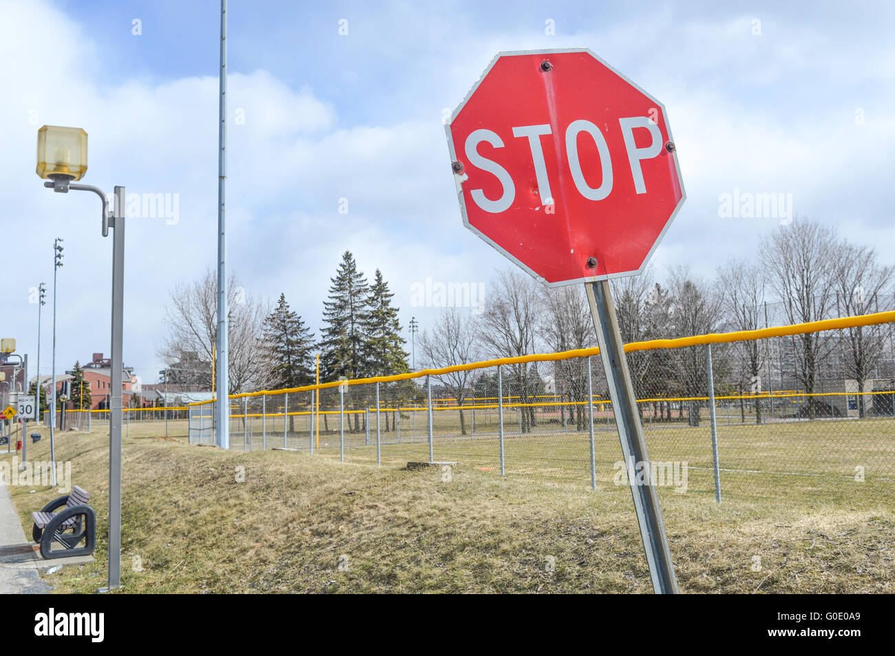 Playground road sign hi-res stock photography and images - Alamy