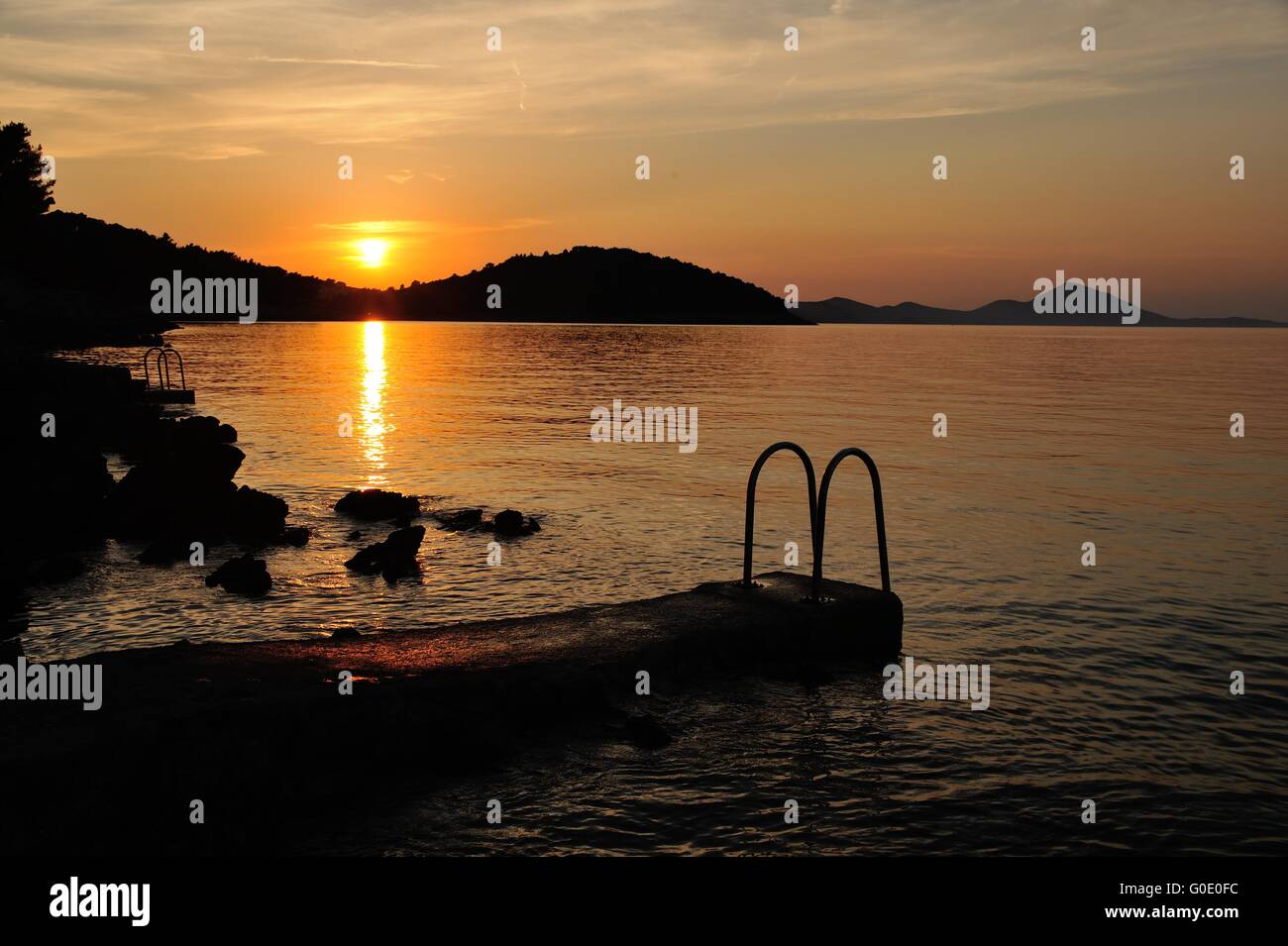 Sunset at the Kvarner Bay Stock Photo - Alamy