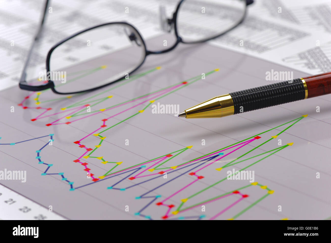 finance and budget calculation with chart Stock Photo - Alamy