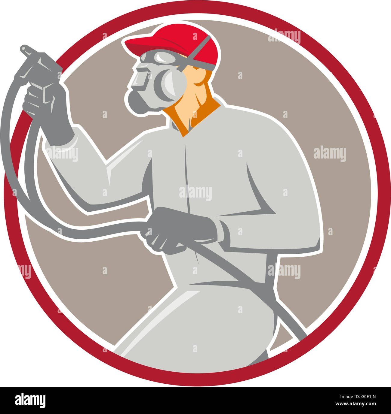 Spray Painter Spraying Gun Retro High Resolution Stock Photography and ...