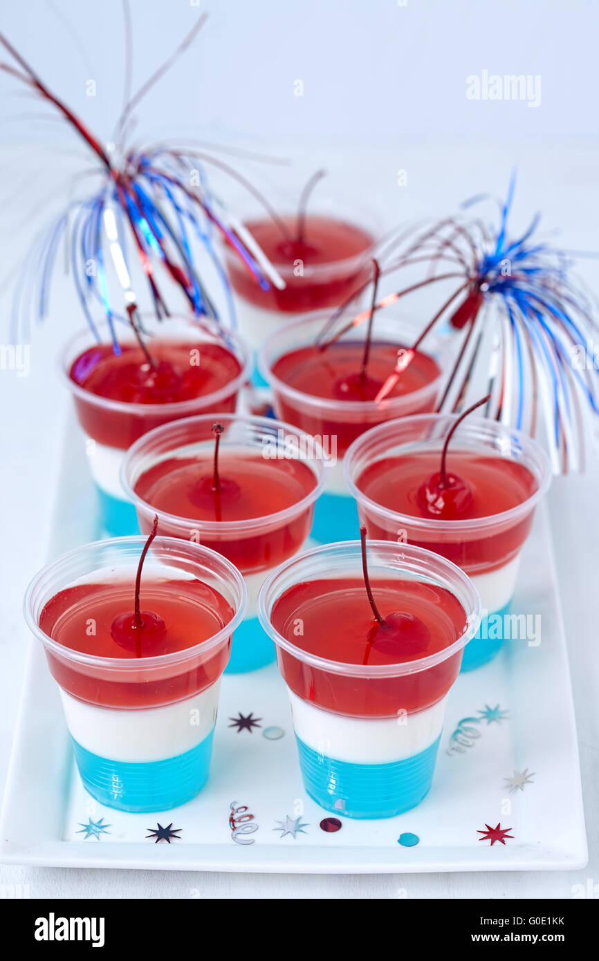 Striped firecracker jello shots for 4th july Stock Photo - Alamy