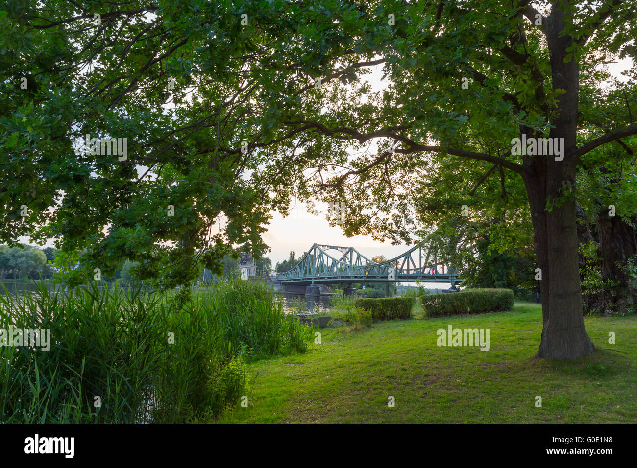Park with bridge Stock Photo - Alamy