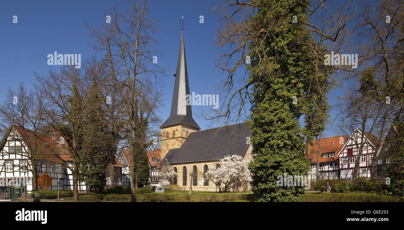 old church square with Apostle Church, Guetersloh Stock Photo - Alamy