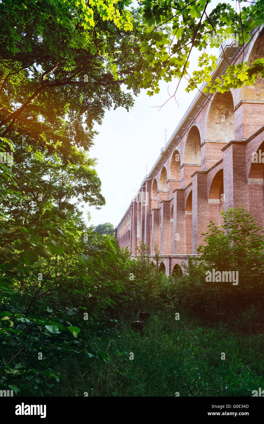 Brick bridge in nature Stock Photo - Alamy