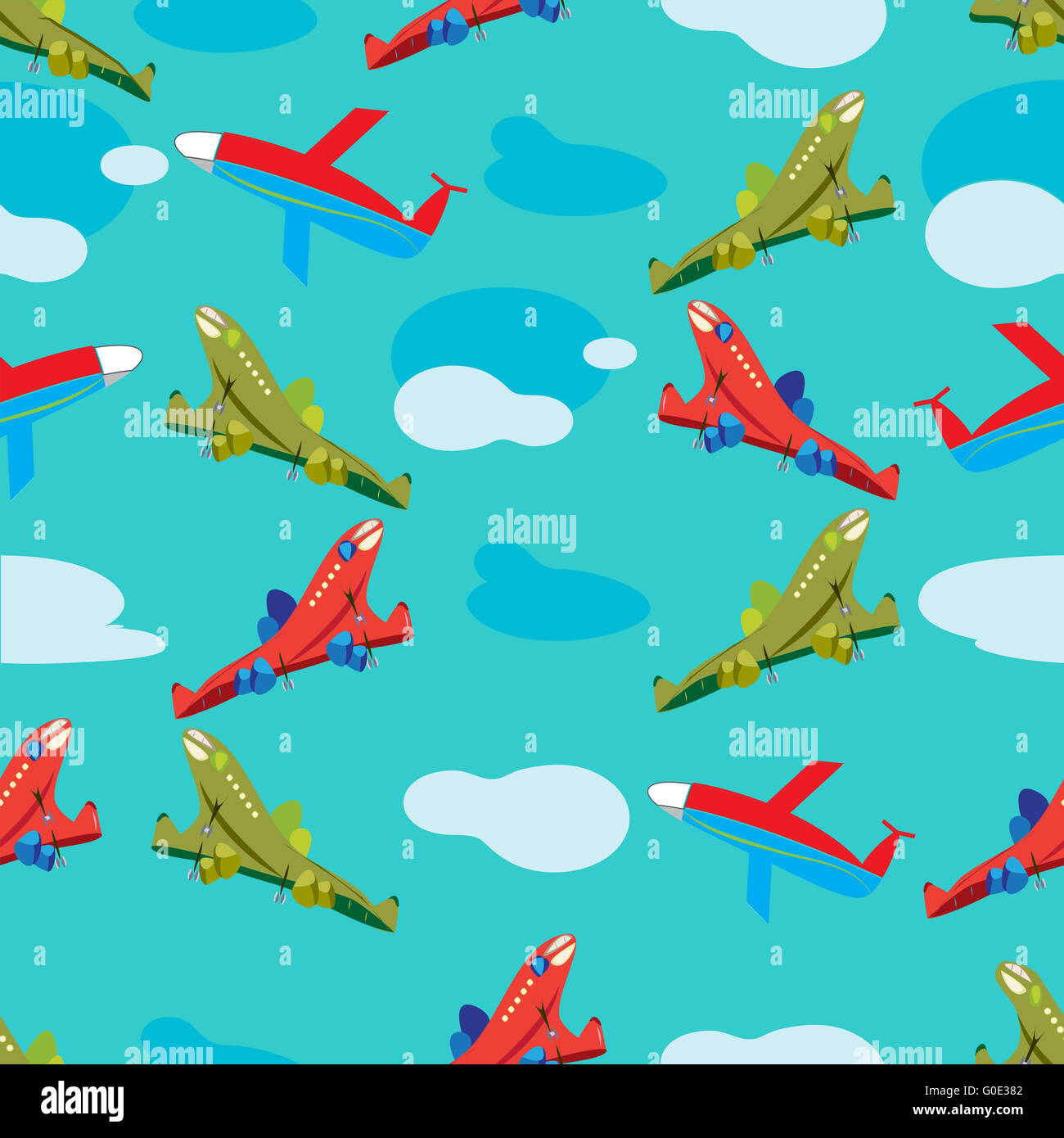 aircraft in flight seamless pattern Stock Photo - Alamy