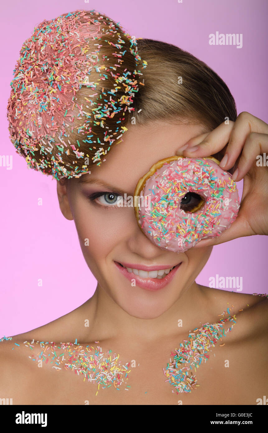 Woman donut hi-res stock photography and images - Alamy