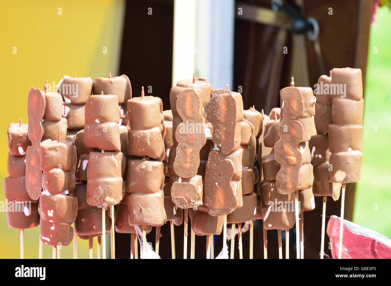 Chocolate Marshmallow sticks Stock Photo - Alamy