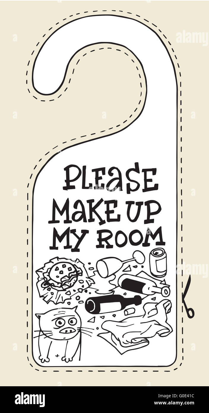 hotel sign cat please make up my room Stock Photo - Alamy