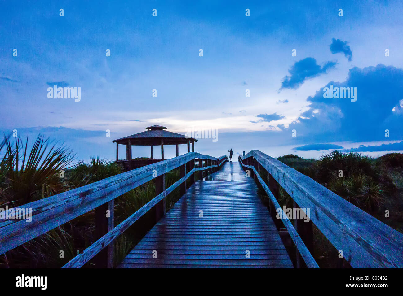 tybee island town beach scenes at sunset Stock Photo - Alamy