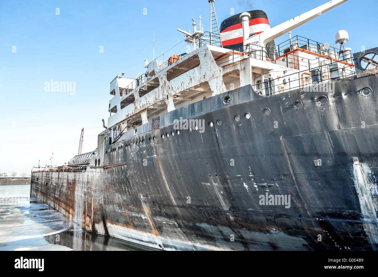 Montreal Old Port Rusted Container Ship Stock Photo - Alamy