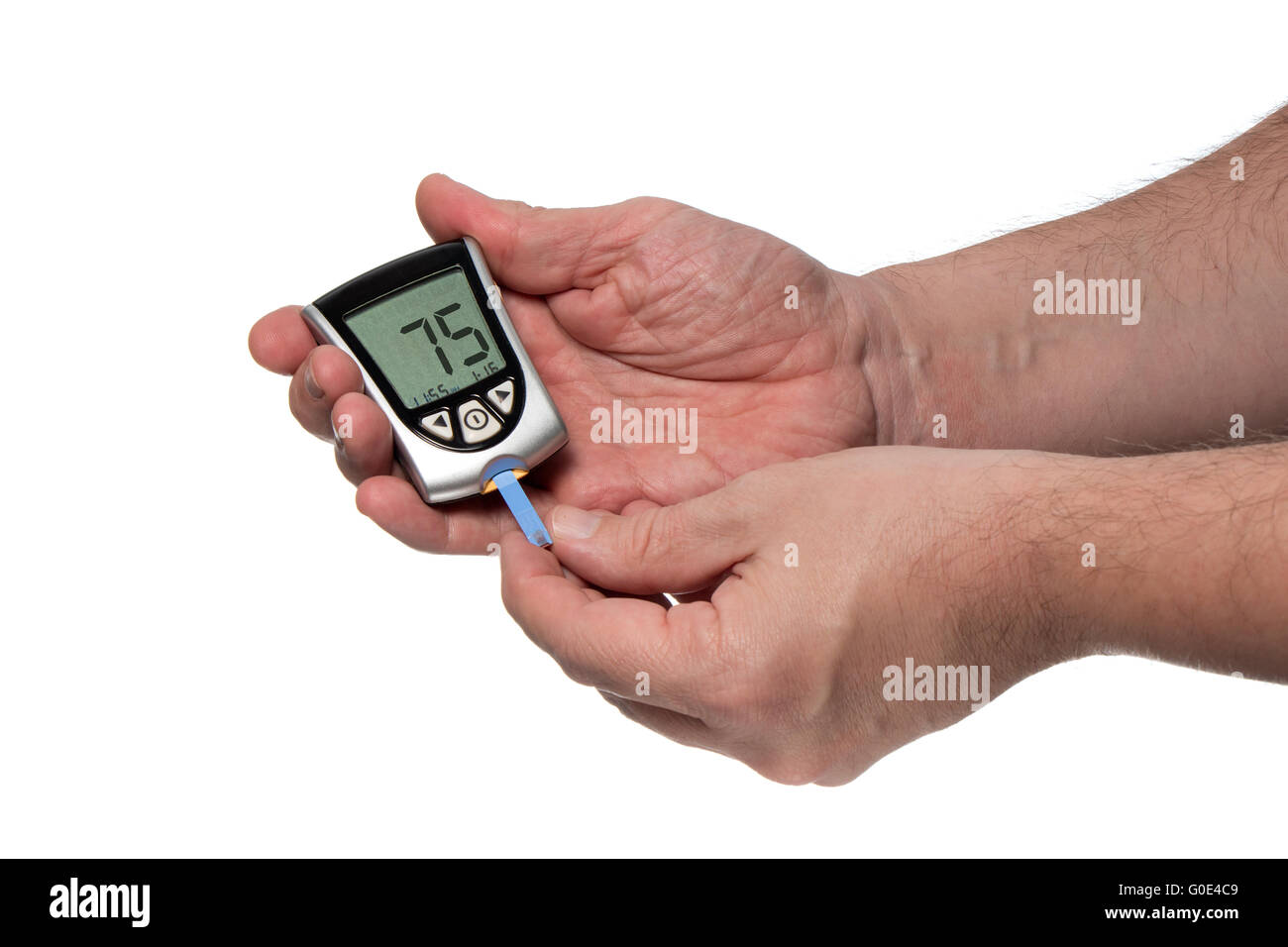 Blood glucose meter to check the blood sugar level Stock Photo - Alamy