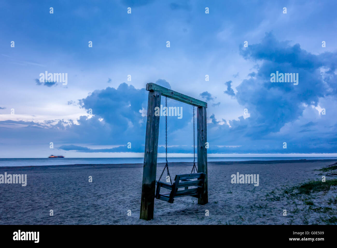 tybee island town beach scenes at sunset Stock Photo - Alamy