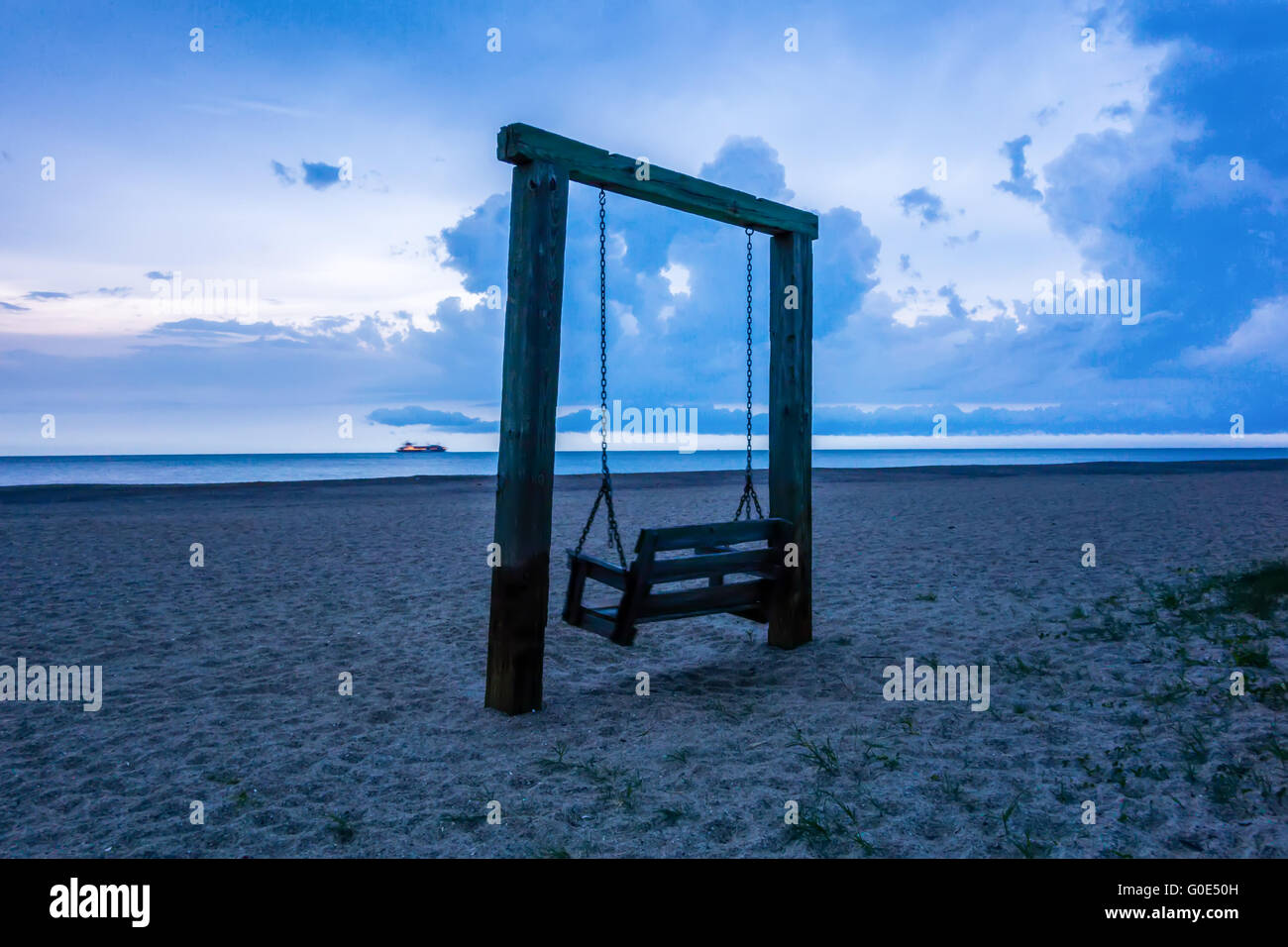 tybee island town beach scenes at sunset Stock Photo - Alamy